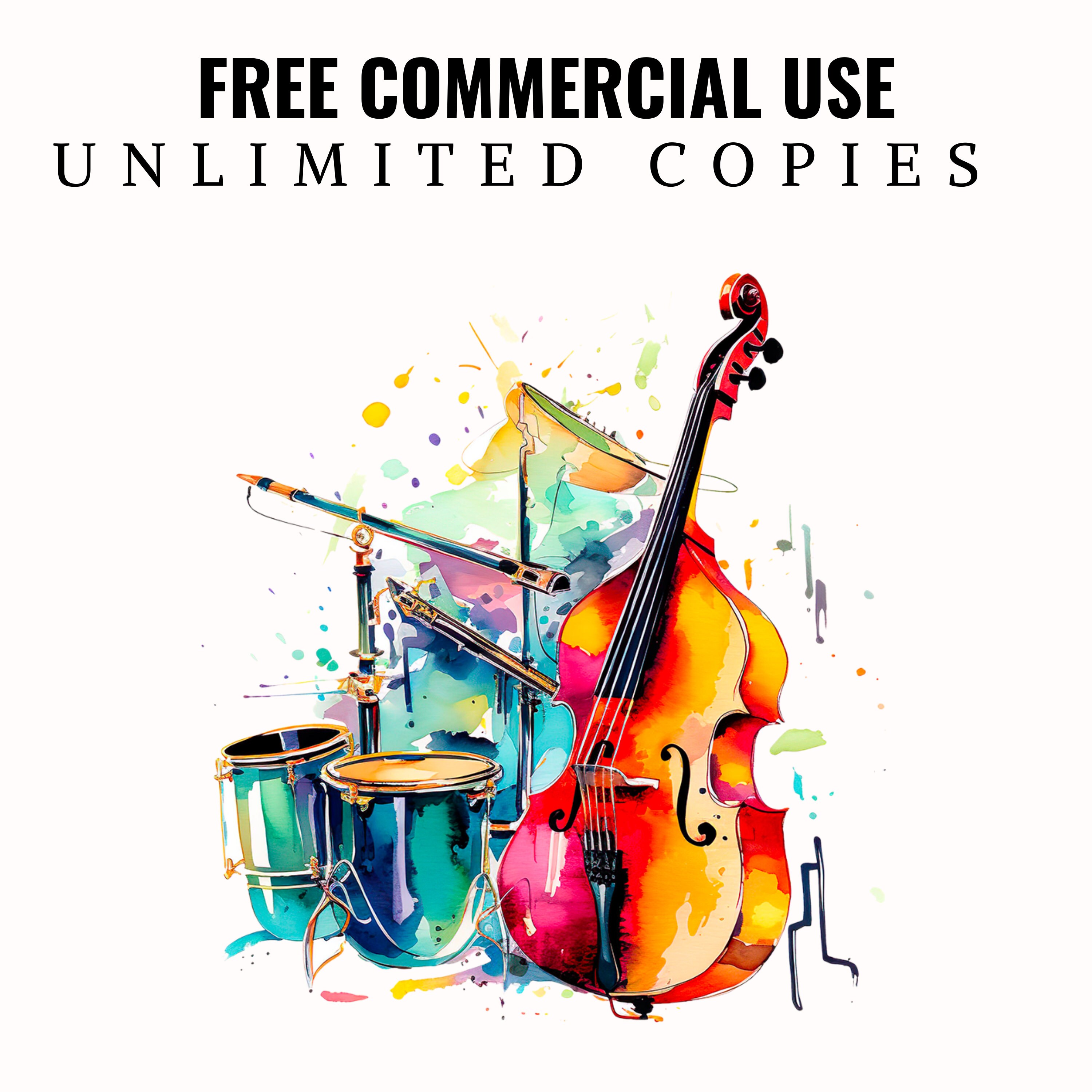 Watercolor Musical Instrument Clipart: PNG Images (digital Download) - Etsy