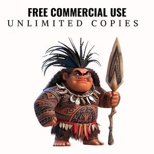 Legendary Maori Clip Art, Watercolor Joyful Tattooed Warriors ...