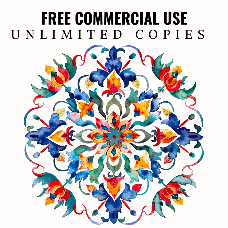 Cute Turkish Art Clip Art, Watercolor Turkic Charm Illustration PNG ...