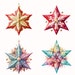 Christmas Stars Decor Clip Art, Watercolor Festive Stars PNG, Nice ...