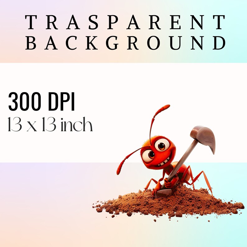 Funny Ants at Work Clip Art, Watercolor Comical Crawlers Illustration ...