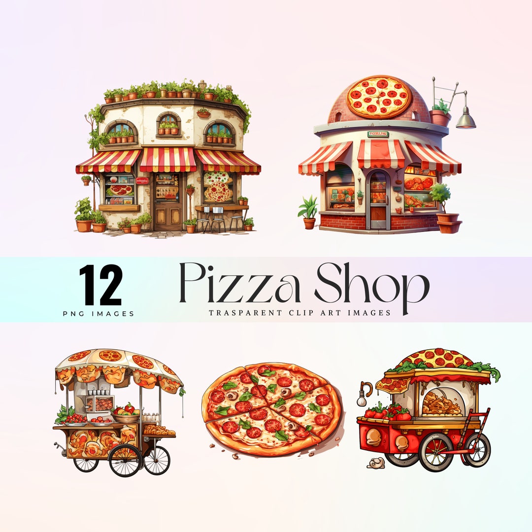 Good Pizza Shop Clip Art, Watercolor Crunchy Pizza Illustration PNG ...