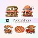 Good Pizza Shop Clip Art, Watercolor Crunchy Pizza Illustration PNG ...