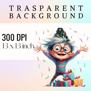 Quirky Christmas Boy Clip Art, Watercolor Eccentric Holiday Season ...