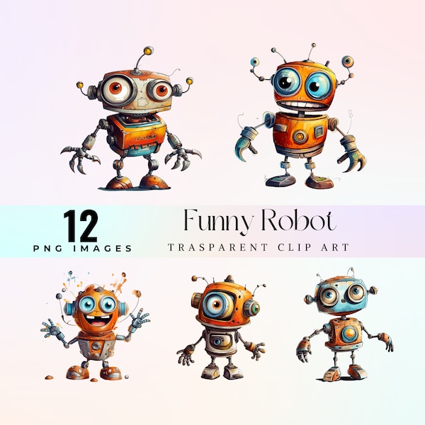 Robot Clip Art - Etsy