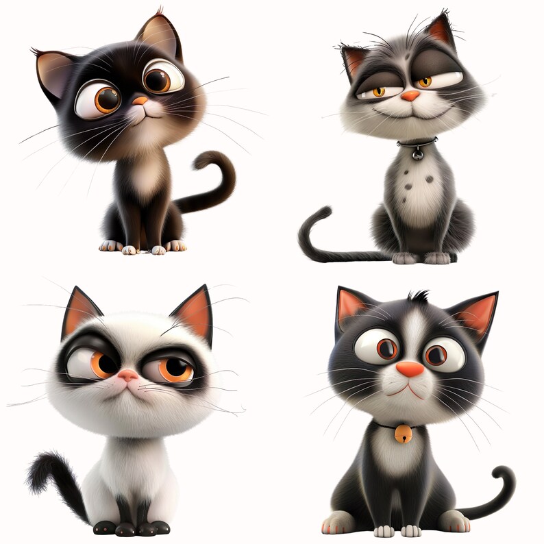 Imágenes prediseñadas de gato 3D peculiares, Ilustración de gatito 3D ...