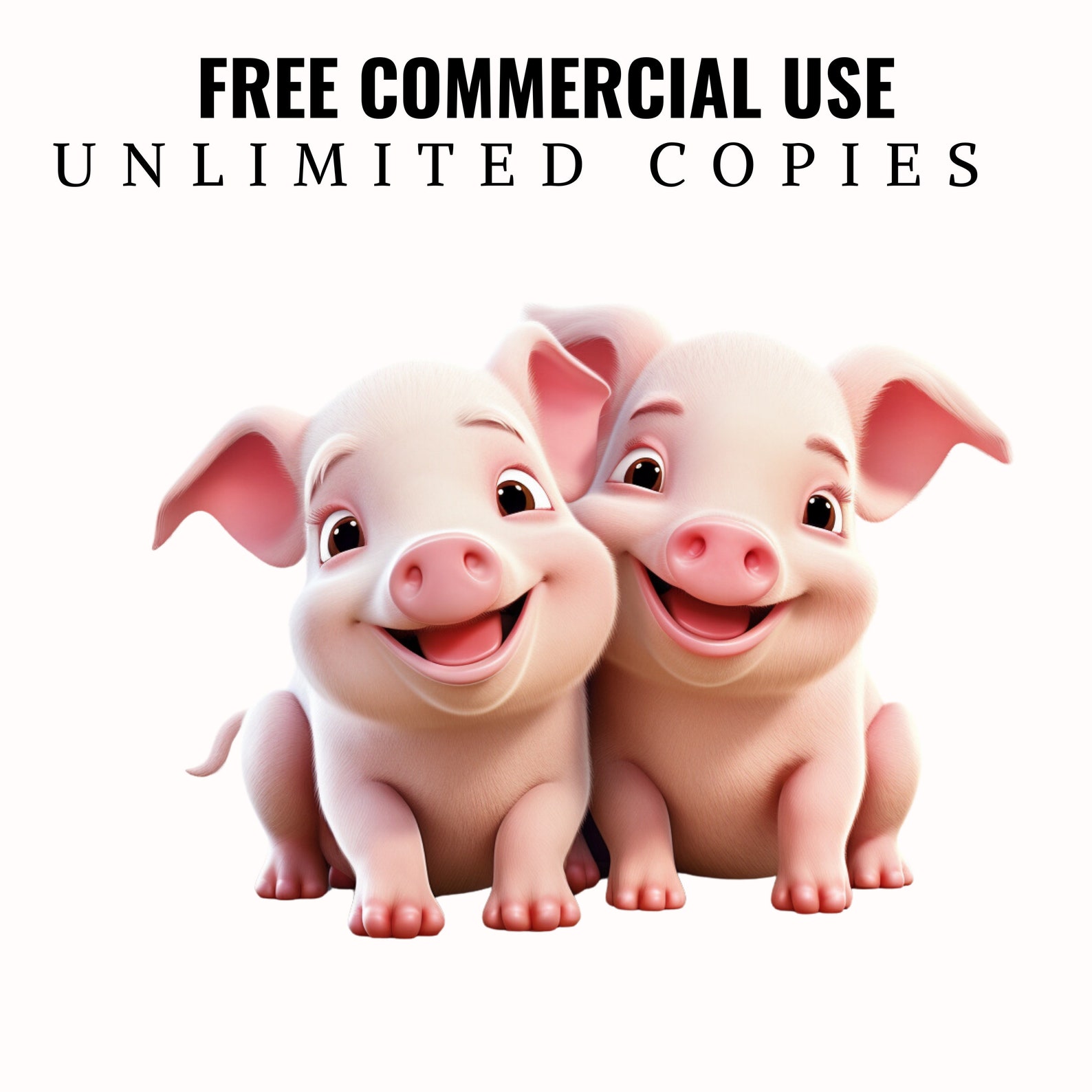 Funny Pig Clip Art, Watercolor Humor Baby Pigs Illustration PNG, Happy ...