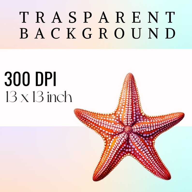 Cute Starfish Clip Art, Watercolor Bright Marine Stars Illustration PNG ...