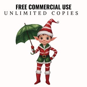 Watercolor Christmas Elf Clip Art: Holiday PNG (digital Download) - Etsy