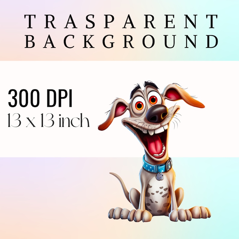 Crazy Dog Clip Art, Eccentric Pet Cartoon Illustration PNG, Silly Doggy ...
