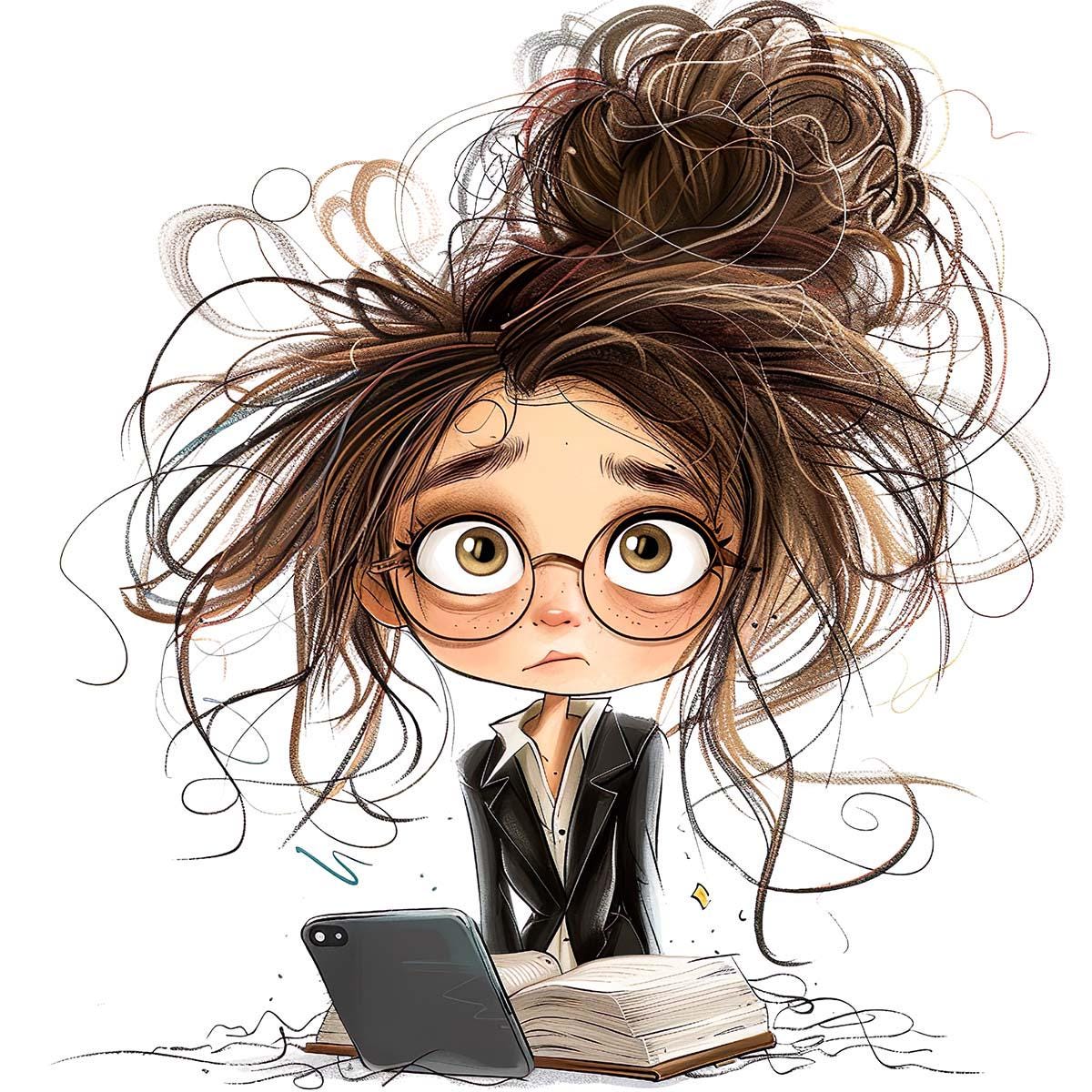 Frazzled Girl Watercolor Clipart: Weary Woman PNG (digital Download) - Etsy