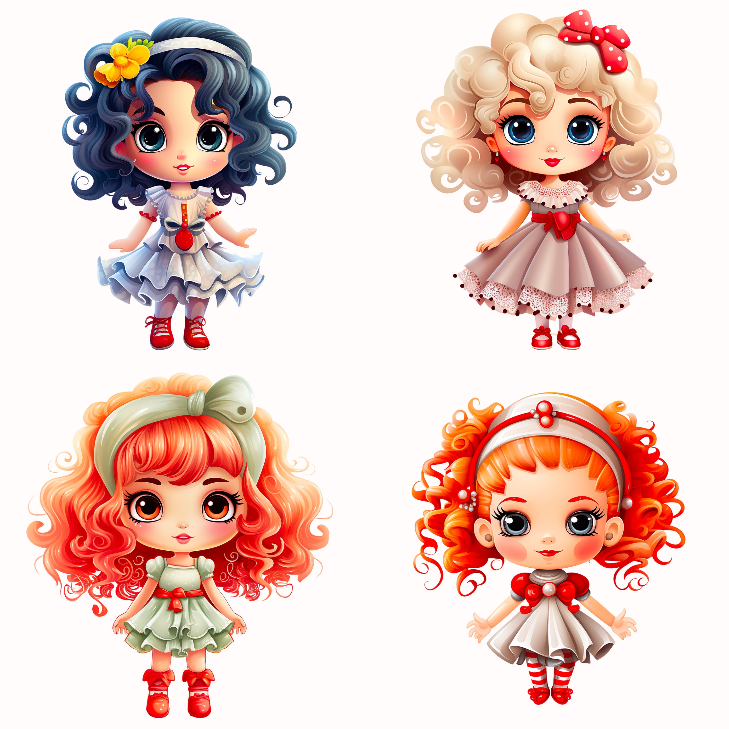 Tiny Doll Clip Art, Cute Cheerleader PNG Clip Art, Cute Doll Graphic ...