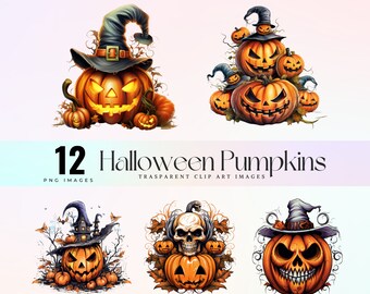 Pumpkins Halloween Jack O'lantern Cartoon Pumpkin Clipart - Etsy