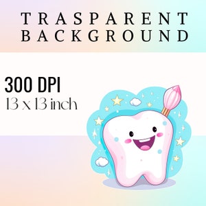 Cute Kawaii Tooth Clip Art, Watercolor Japanese Teeth Kawaii, Cute ...