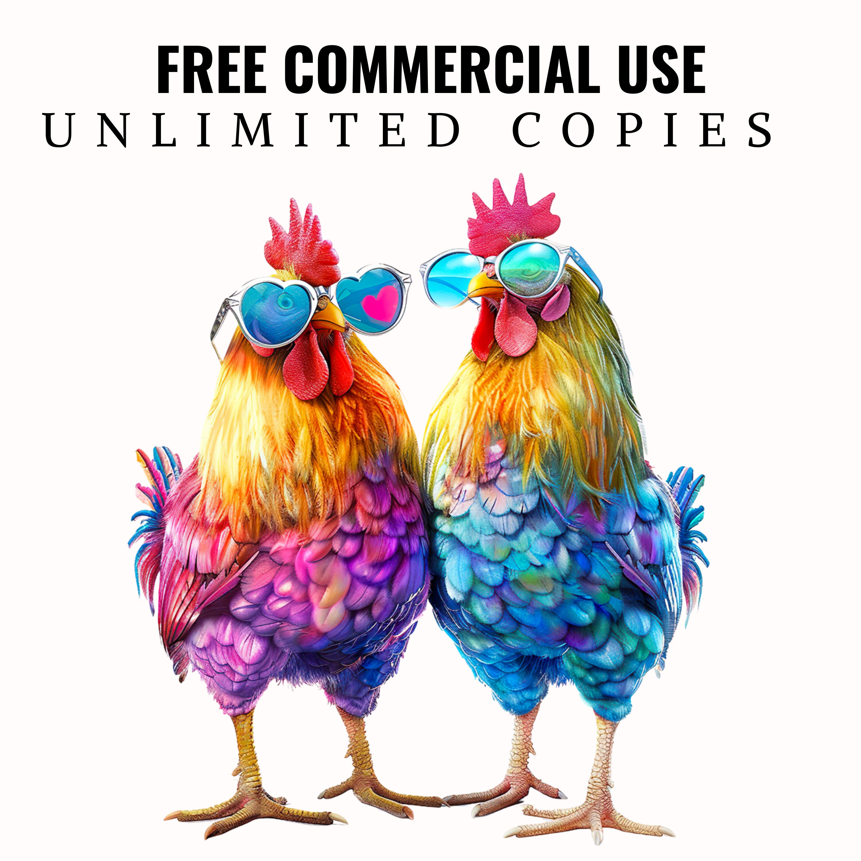 Funny Chickens Clip Art, Watercolor Hilarious Hens Illustration PNG, Eccentric Cartoon Chickens ...