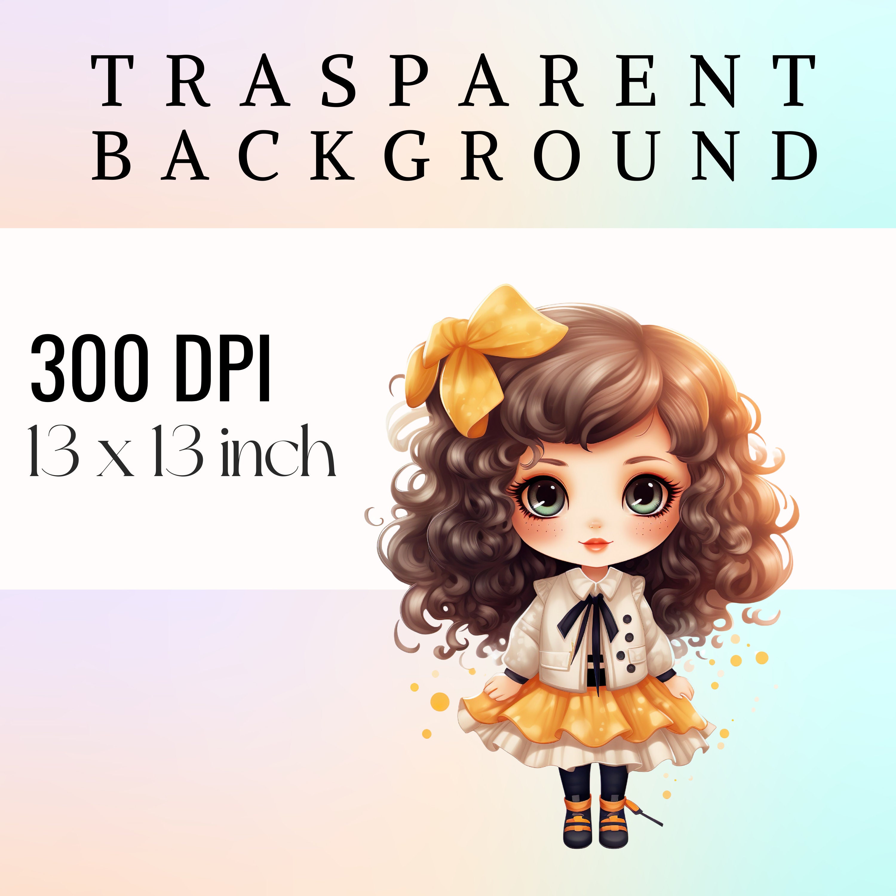 Cute Chibi Dolls Clipart, Sweet Tiny Toons Illustration PNG, Adorable ...