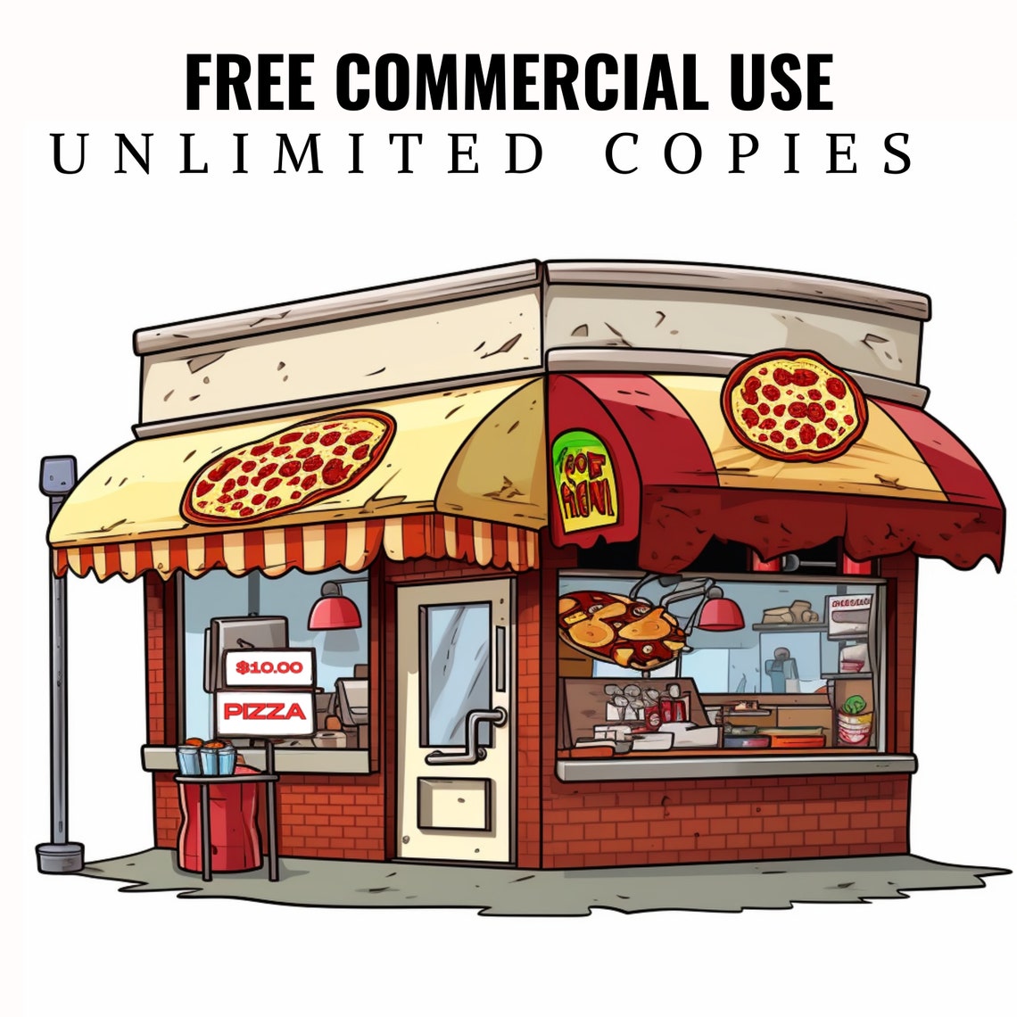 Good Pizza Shop Clip Art, Watercolor Crunchy Pizza Illustration PNG ...