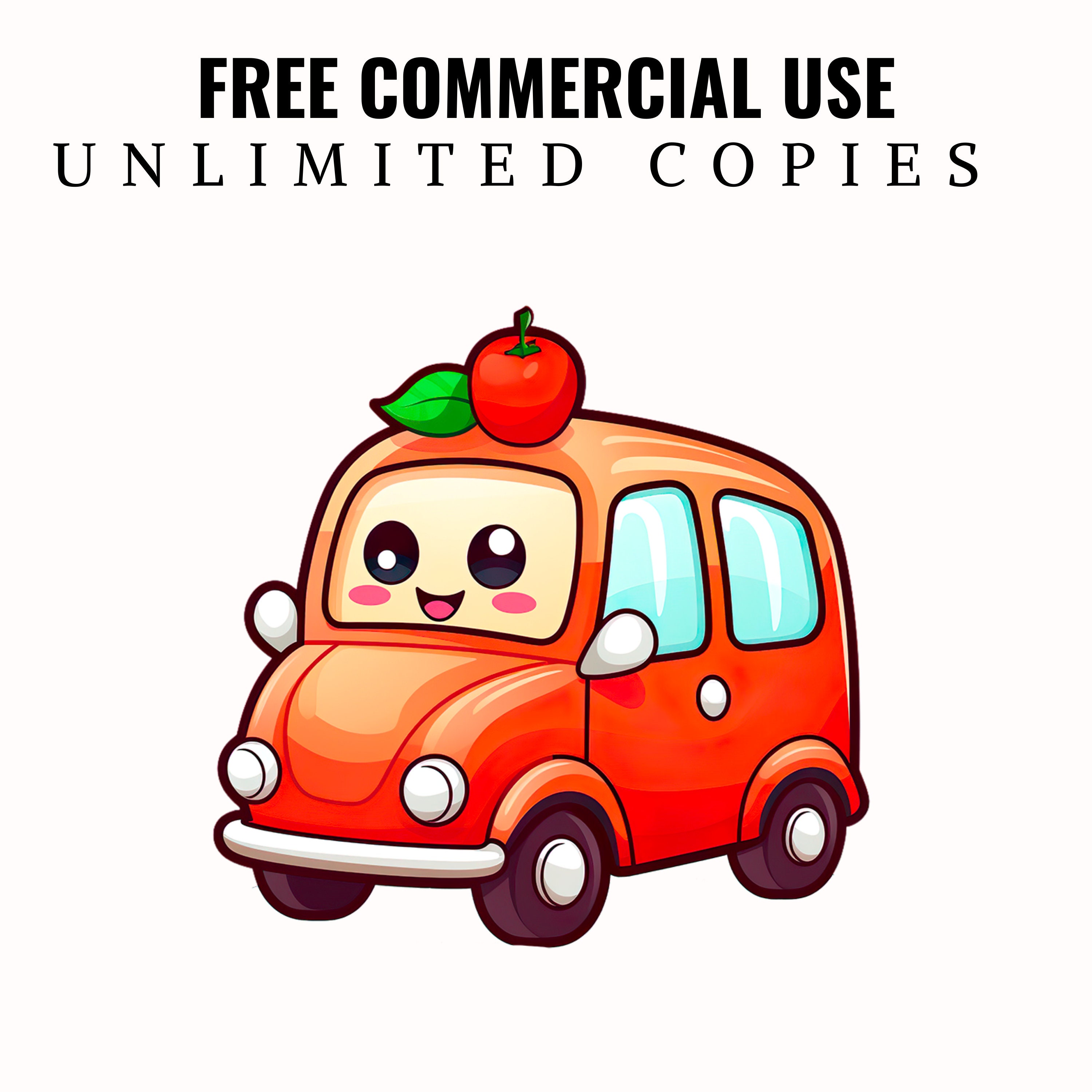 Funny Kawaii Vehicle Clip Art, Watercolor Adorable Kawaii Trucks PNG ...