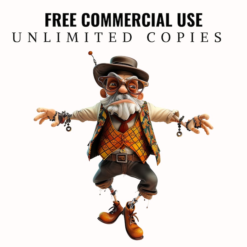 Crazy Characters Clip Art, Watercolor Eccentric Figures Illustration ...