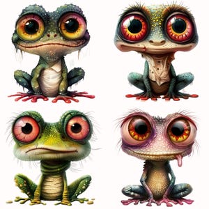 Cute Chibi Toad Clip Art, Cartoon Amphibian Clipart, Adorable Frog PNG ...