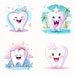 Cute Kawaii Tooth Clip Art, Watercolor Japanese Teeth Kawaii, Cute ...