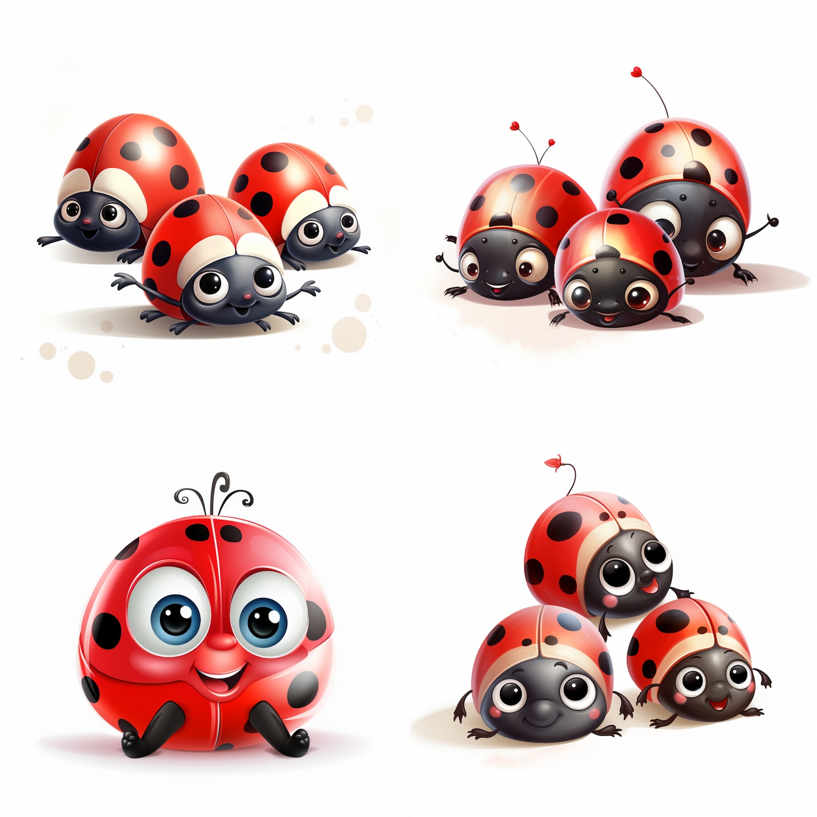 Cute Lucky Ladybug Clip Art, Watercolor Red Bug Illustration PNG, Funny ...