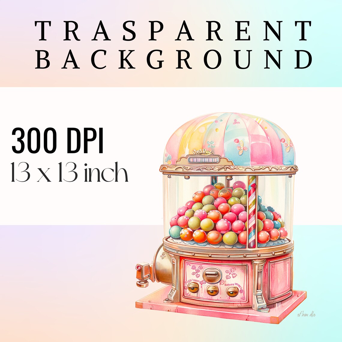 Cute Candy Machine Clip Art, Watercolor Pastel Sweet Snack Illustration ...