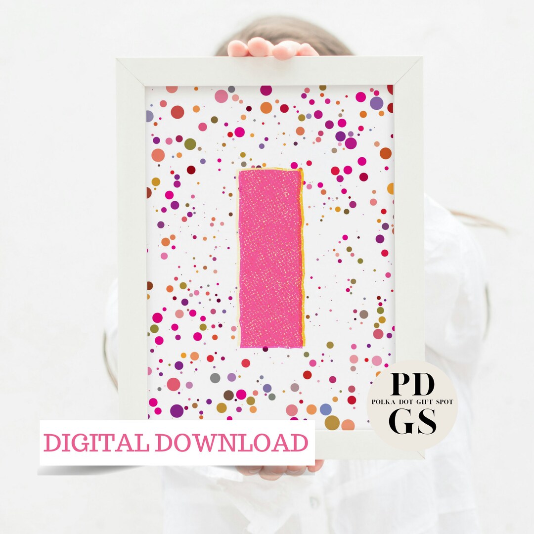 Letter I Print, Pink Polka Dot Initial, Nursery Art (digital Download ...