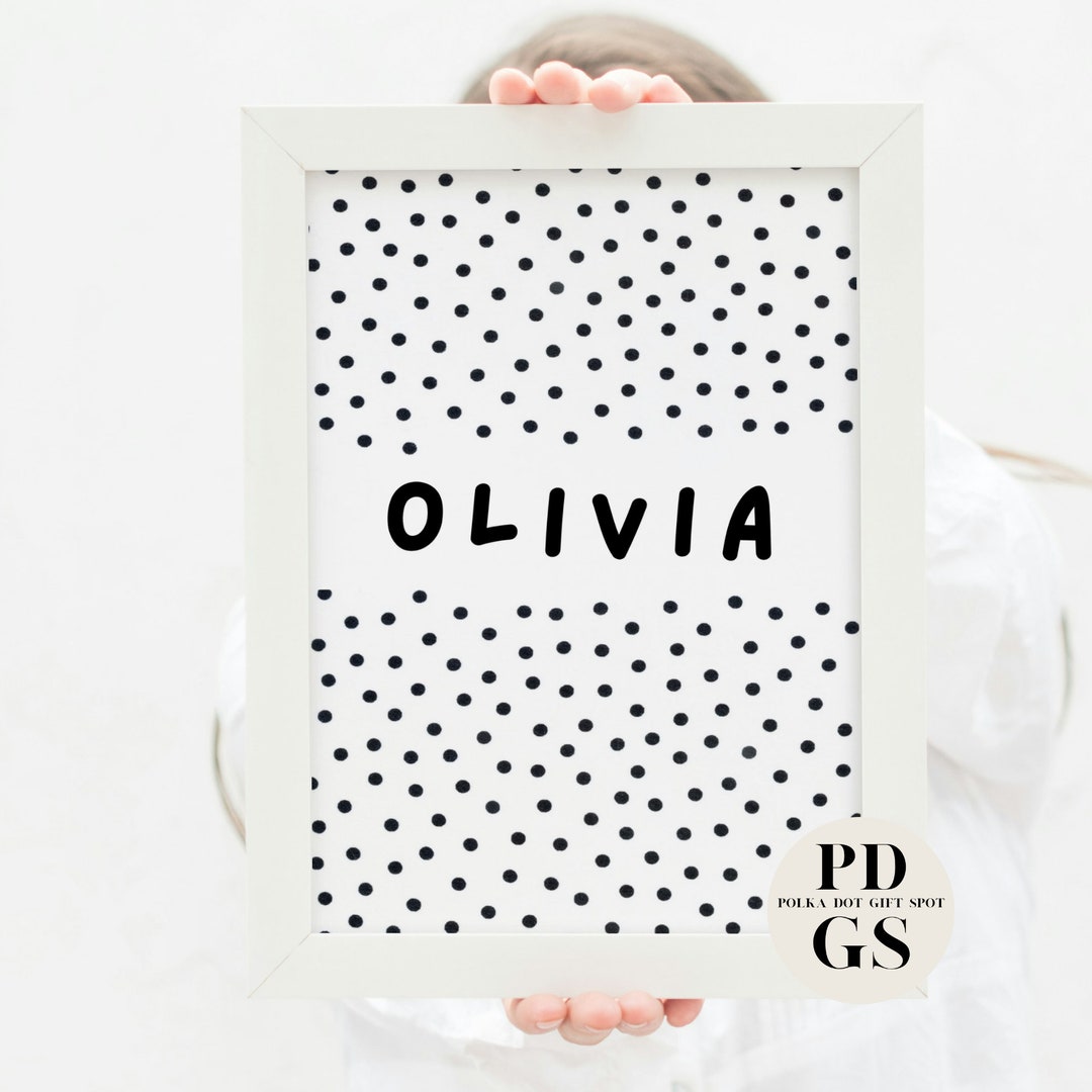 Personalized Polka Dot Name Print, Nursery Decor (unframed) - Etsy