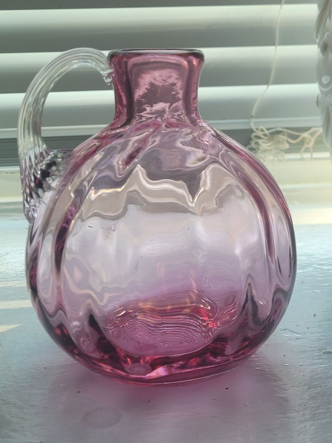 Pink Glass Vintage 'pilgrim Glass Style' Pitcher or Vase - Etsy