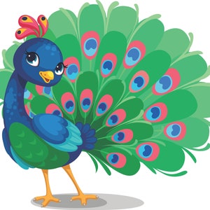 Cute Baby Peacock Clipart, Peacock PNG, Peacock SVG, High-quality ...