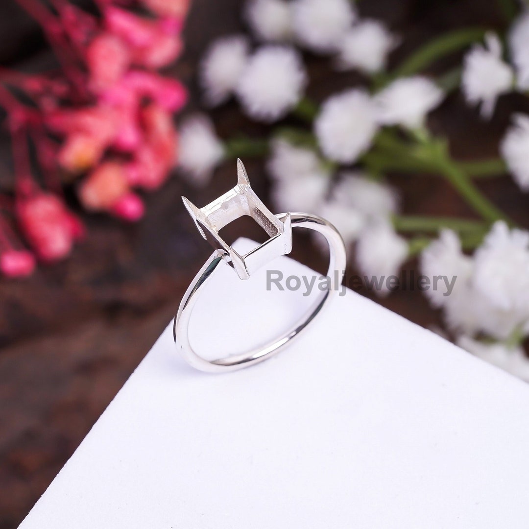 9 X 7 Mm Semi Mount Ring Setting Octagon Engagement Ring - Etsy