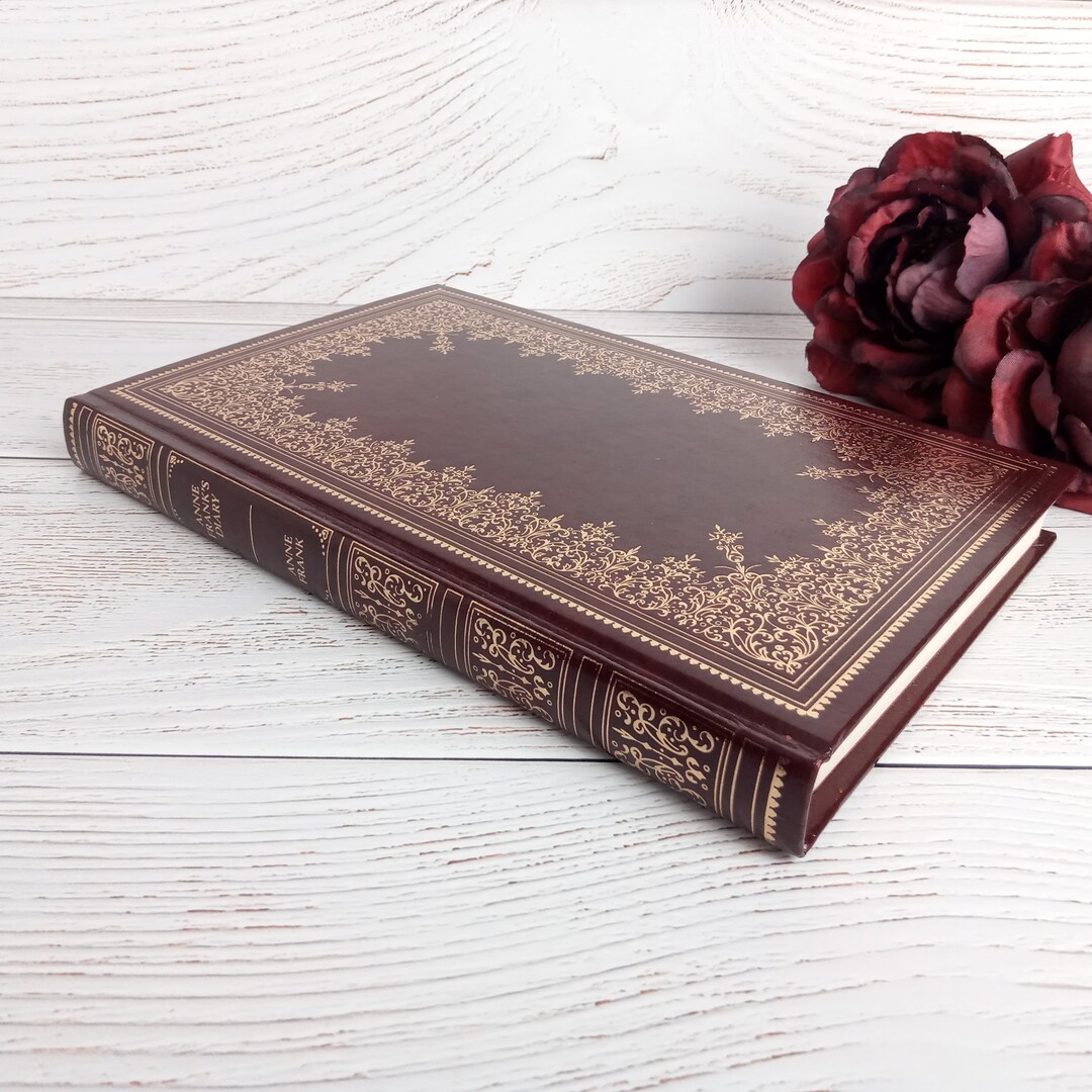 Anne Frank's Diary Vintage 1980s Maroon Gilt Faux Leather Hardcover ...