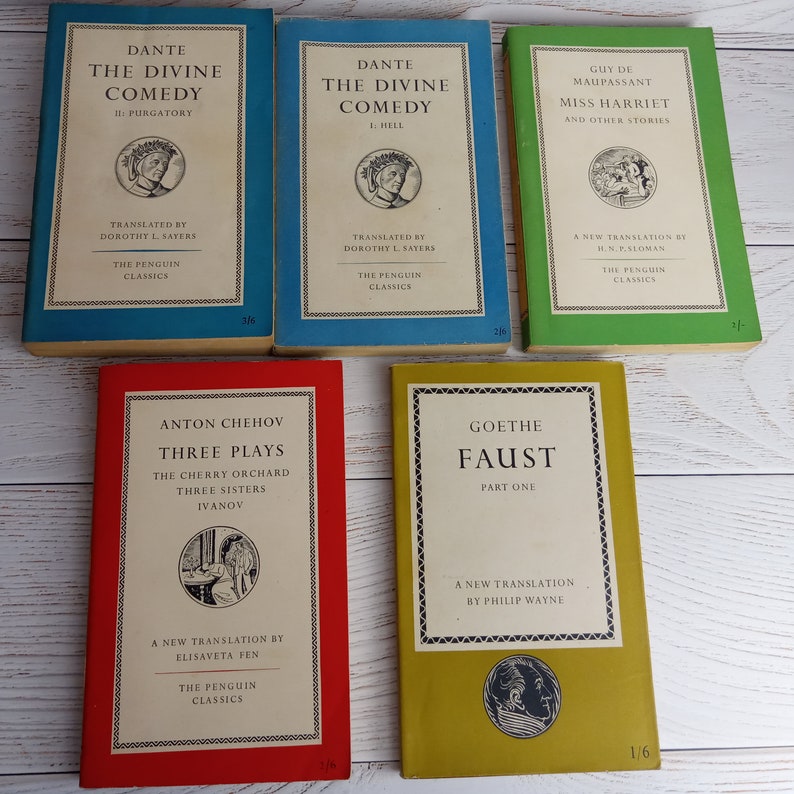 VINTAGE Penguin Classics Paperbacks 1940s-1950s Dante Chaucer Aesop ...