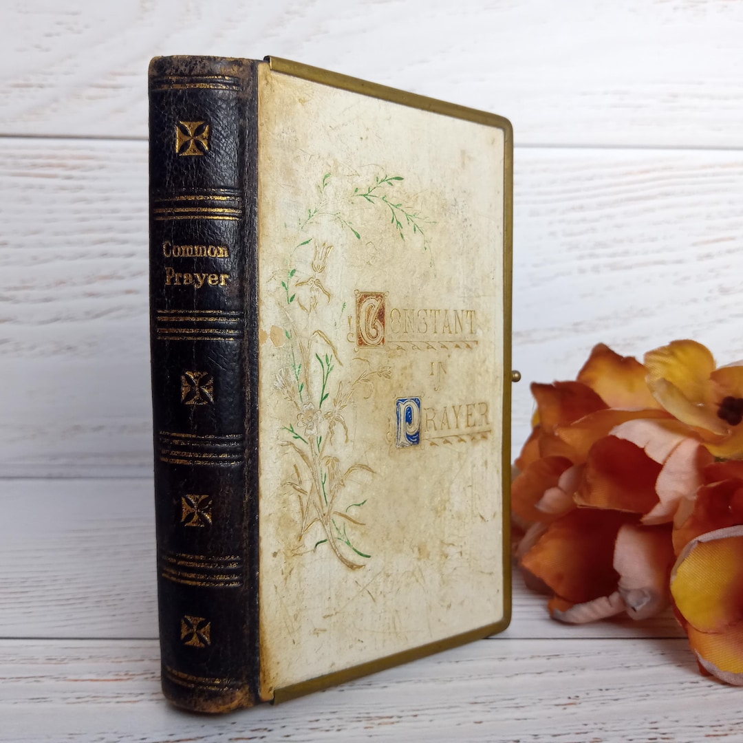 1880s Antique Book of Common Prayer, Victorian Miniature, Brass Clasp ...