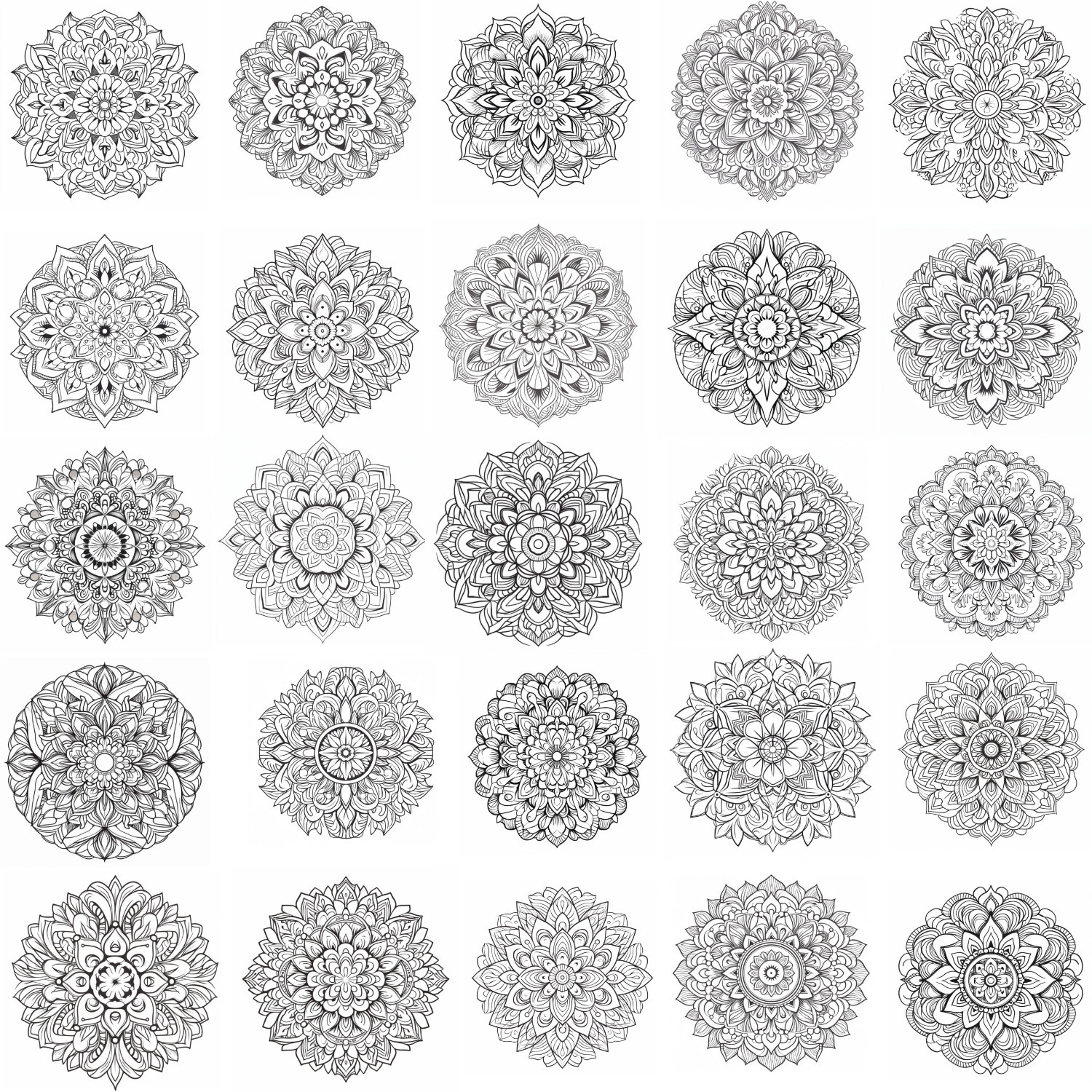 50 Printable Mandala Coloring Pages, Adults + Kids, Mandala Coloring ...