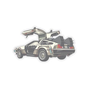 Back to the Future Delorean Sticker - Classic Movie Car Side View Decal ...