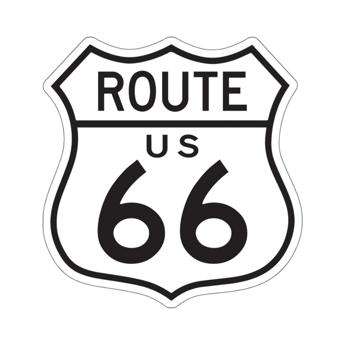Route 66 Sticker - Vintage Road Sign Decal, Classic American Highway ...