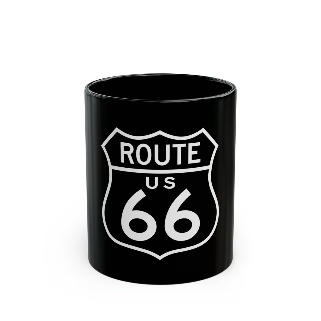 Vintage Route 66 Coffee Mug - Retro Black Ceramic Cup for Travel Lovers ...