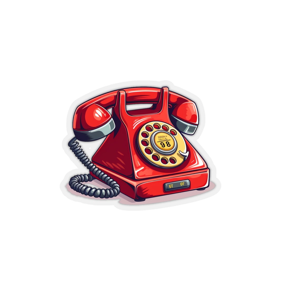 Vintage Retro Rotary Telephone Sticker: Vintage Charm - Etsy