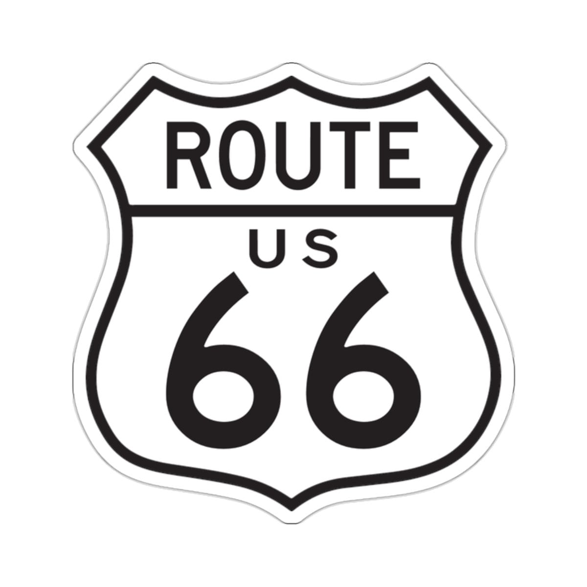 Route 66 Sticker - Vintage Road Sign Decal, Classic American Highway ...