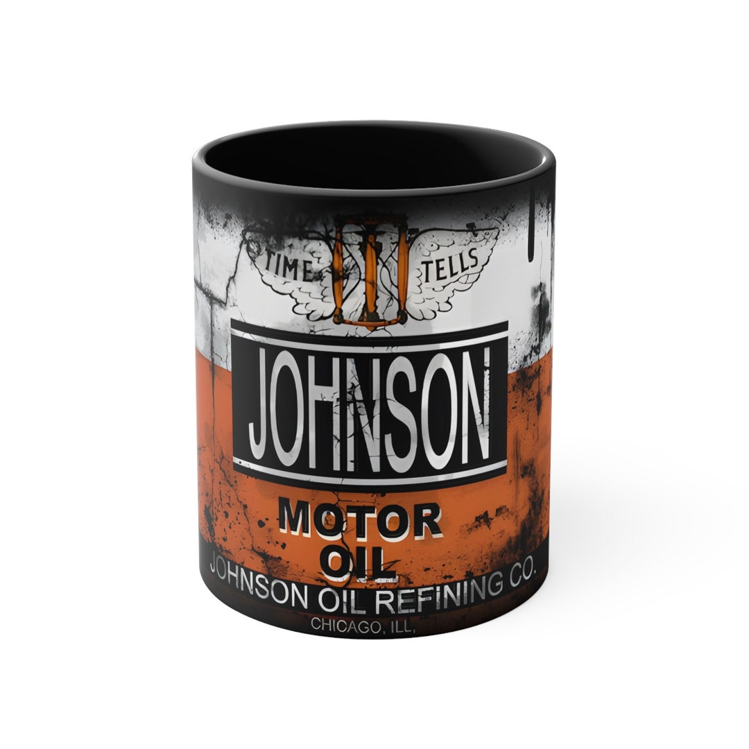 Vintage Johnson Motor Oil Mug - Classic Car Enthusiast Gift - 11oz Mug ...