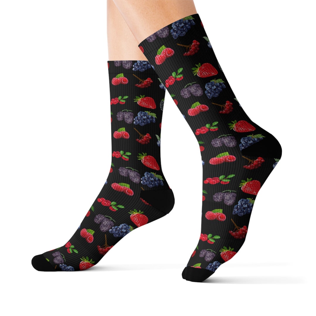 Berry Cloquette Socks, Fruit, Footwear, Red Berry, Cottagecore, Cherry ...