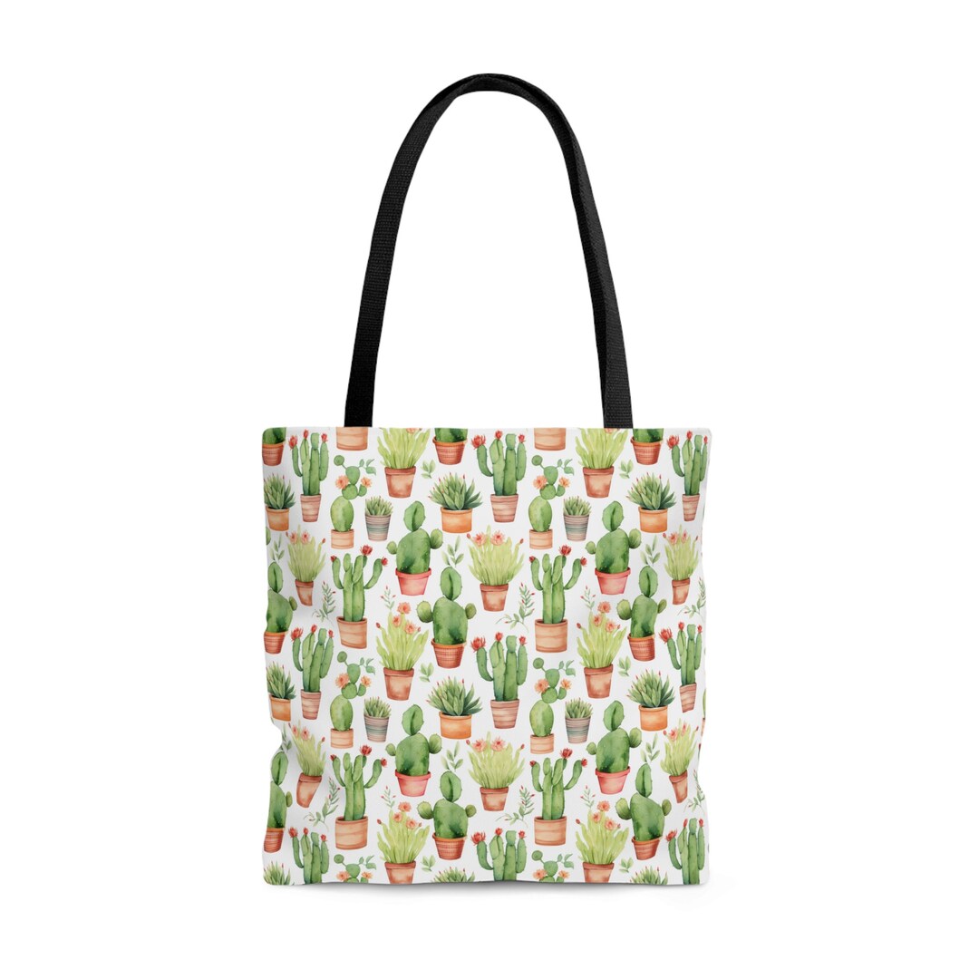 Cute Kawaii Tote Bag, Funny Quote on Bottom of Bag, Cactus I'm Stabby ...