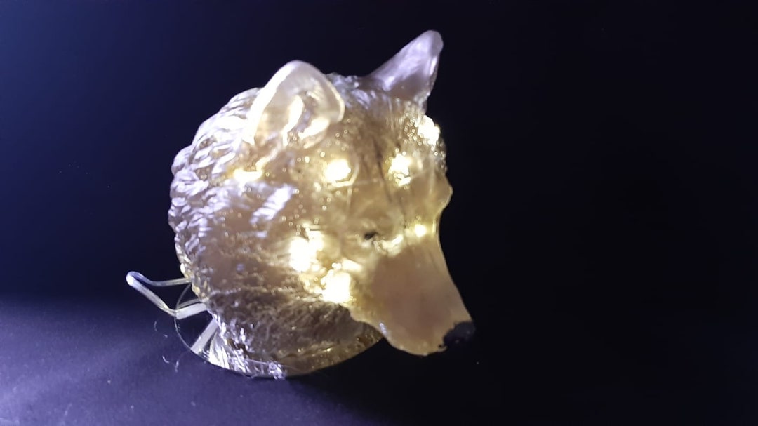 Wolf Head Sculpture With LED Lighting - Etsy