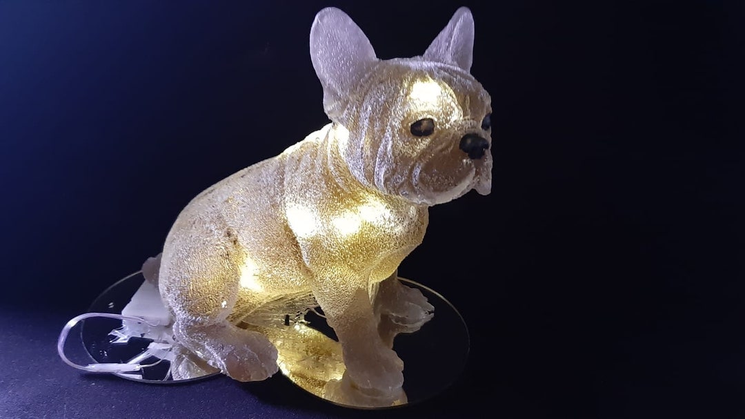 Bulldog Figurine With LED Lighting - Etsy