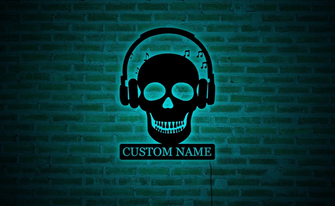 Custom Name DJ Player Sign With LED Lights, Personalized Dj Player Name ...