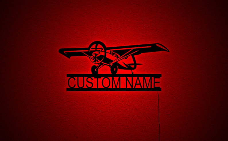 Custom Airplane Wall Art With RGB Color, Personalized Plane Name Sign ...