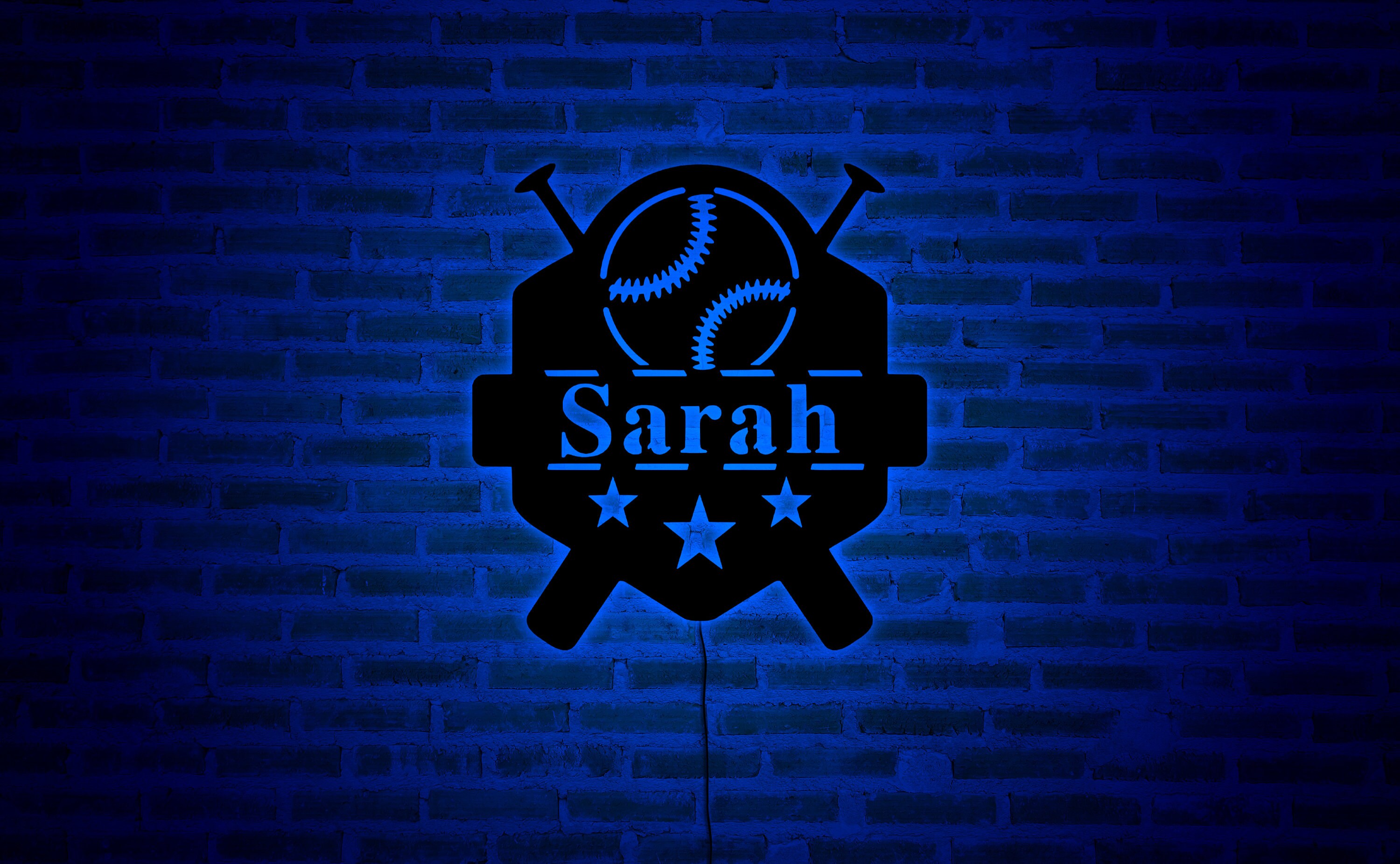 Softball Wall Decor RGB Led Signs Softball Player Name Sign - Etsy
