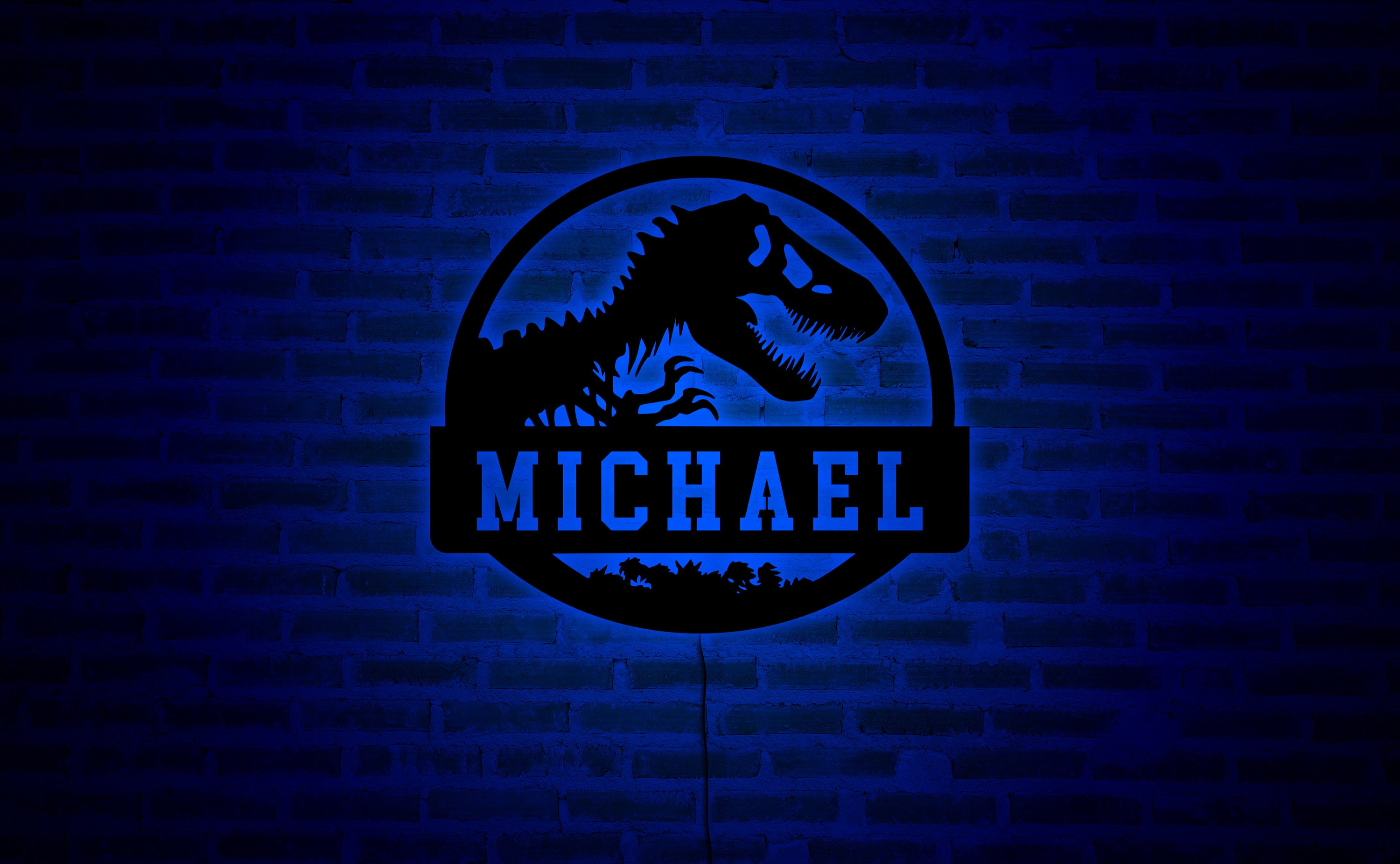 Custom T Rex Dinosaur Wall Art With LED Lights, Custom Dinosaur Decor ...